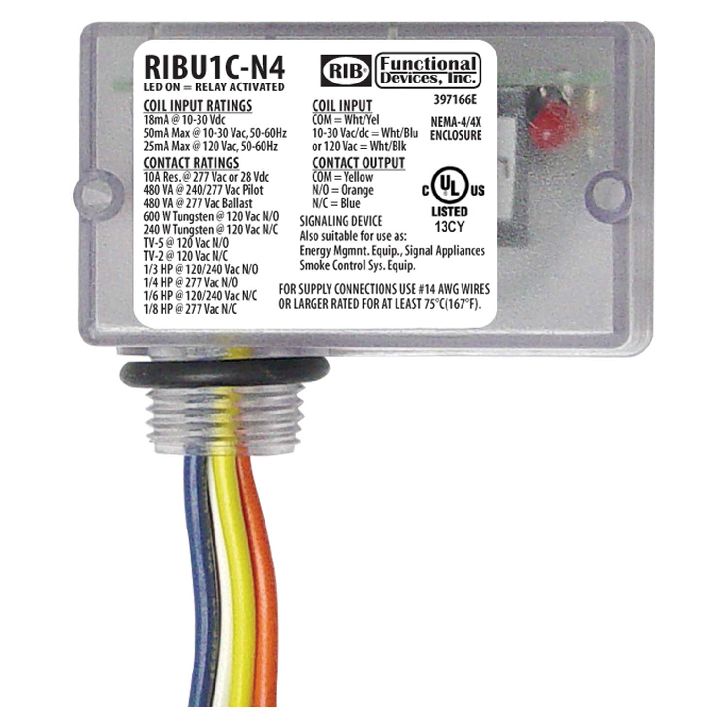 Functional Devices RIBU1C-N4 | Pilot Relays | EnergyControl.com